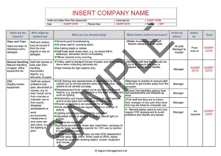 Office Risk Assessment | Seguro Office Risk Assessment | Seguro