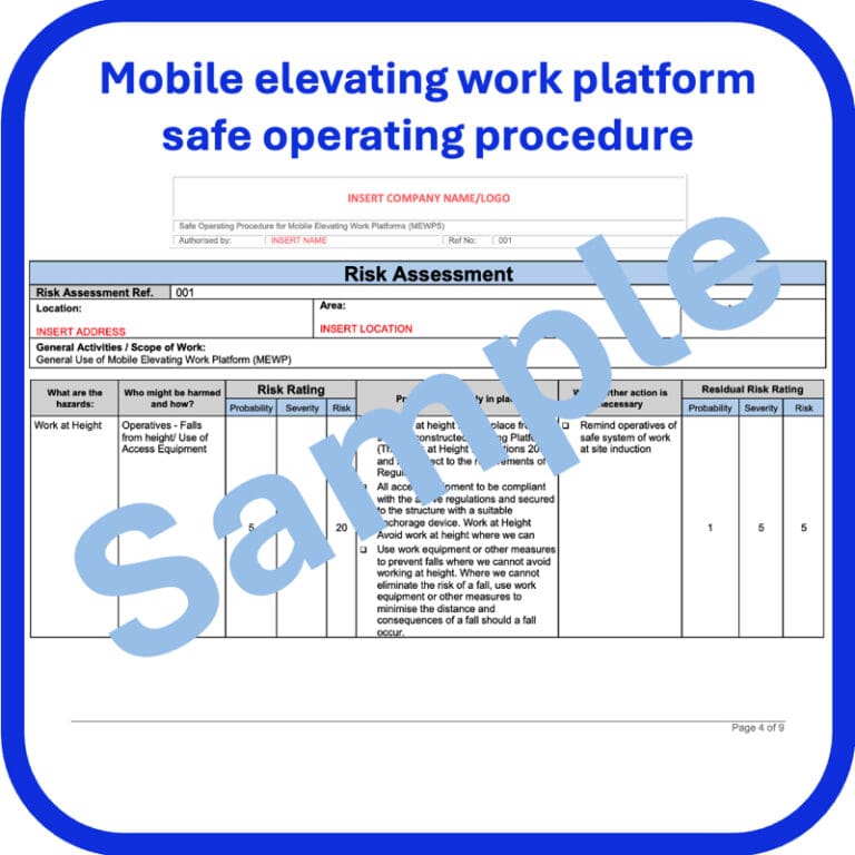 Safe Operating Procedure RAMS - Seguro H&S Management