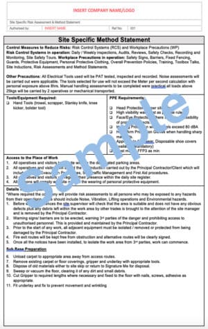 Carpet Laying Risk Assessment Method Statement - Seguro H&S