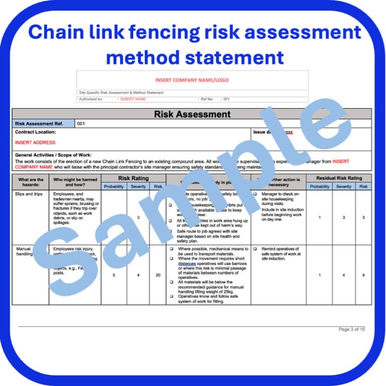 Method Statement and Risk Assessments Archives - Seguro H&S