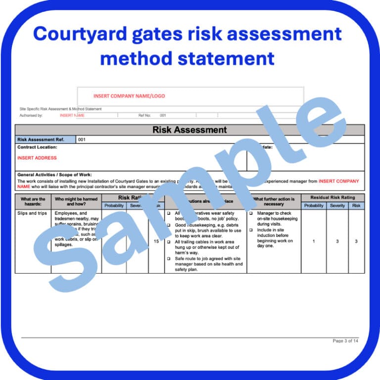 Method Statement and Risk Assessments Archives - Seguro H&S