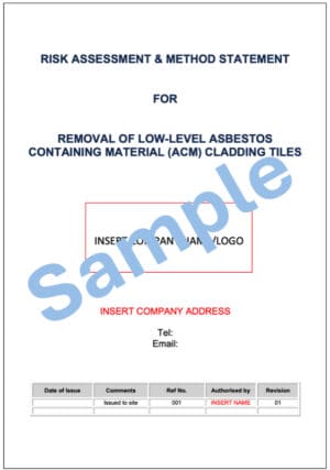 Removal asbestos cladding tiles risk assessment - Seguro H&S