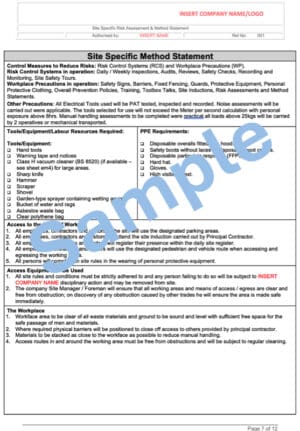 Removal asbestos floor tiles risk assessment - Seguro H&S