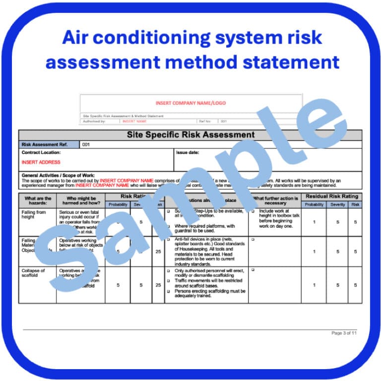 Air Conditioning Risk Assessment Method Statement - Seguro H&S