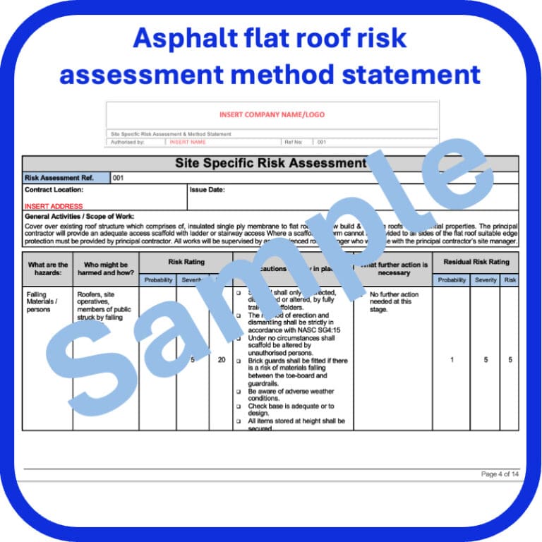 Asphalt Roof Risk Assessment Method Statement - Seguro H&S