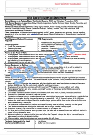 Gutter Vac Risk Assessment Method Statement - Seguro H&S