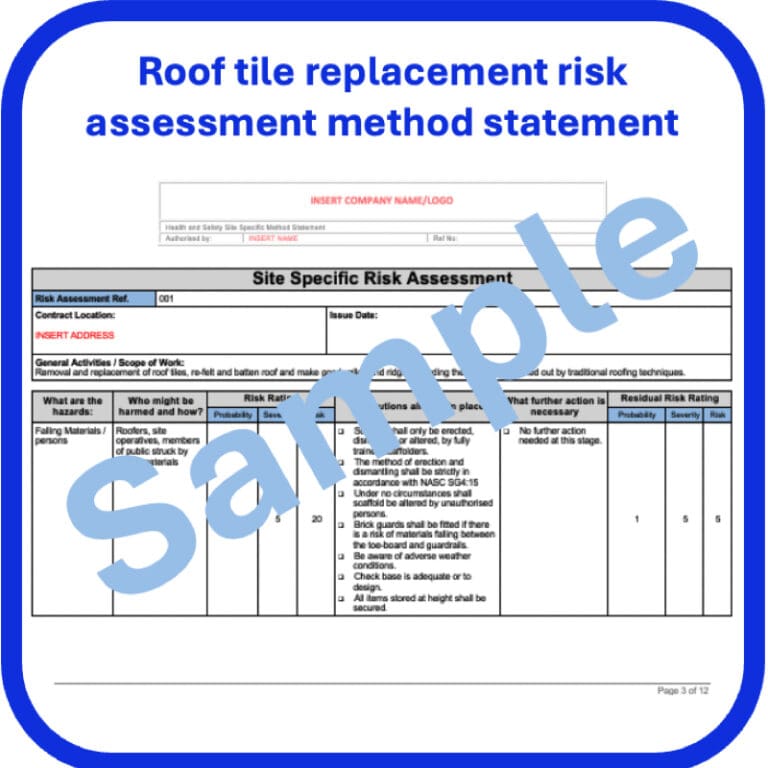 Roofing Tile Replacement Risk Assessment - Seguro H&S