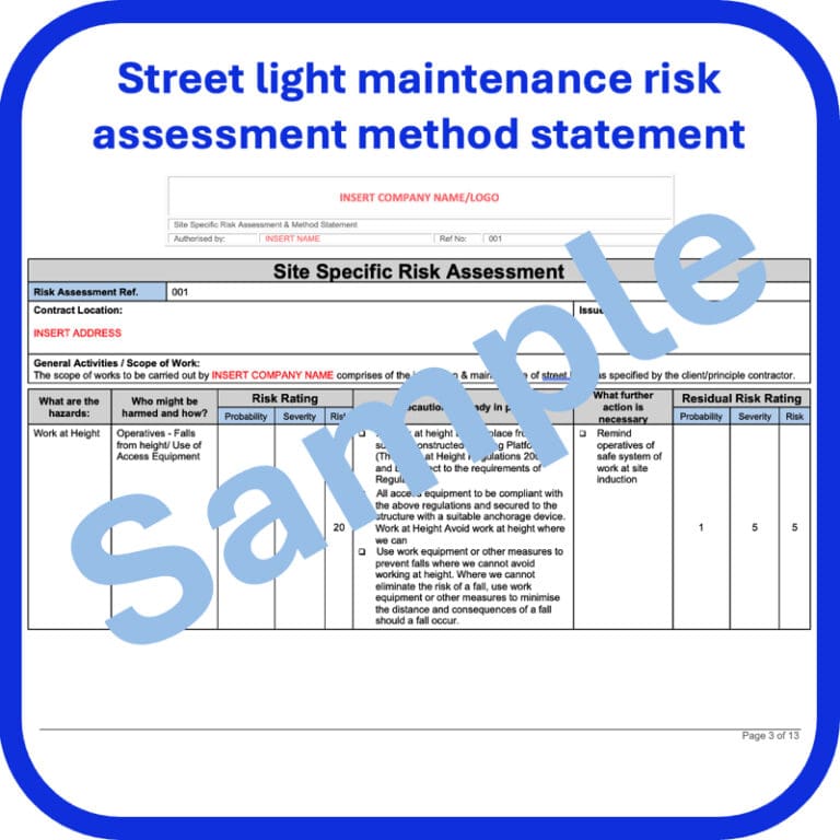 Method Statement and Risk Assessments Archives - Page 4 of 10 - Seguro H&S