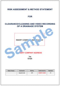 Drain inspection video risk assessment Seguro H&S