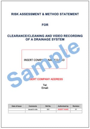 Drain inspection video risk assessment Seguro H&S