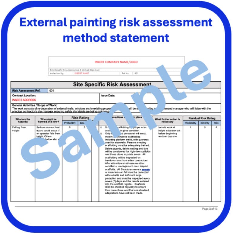 External Painting Risk Assessment Method Statement - Seguro H&S