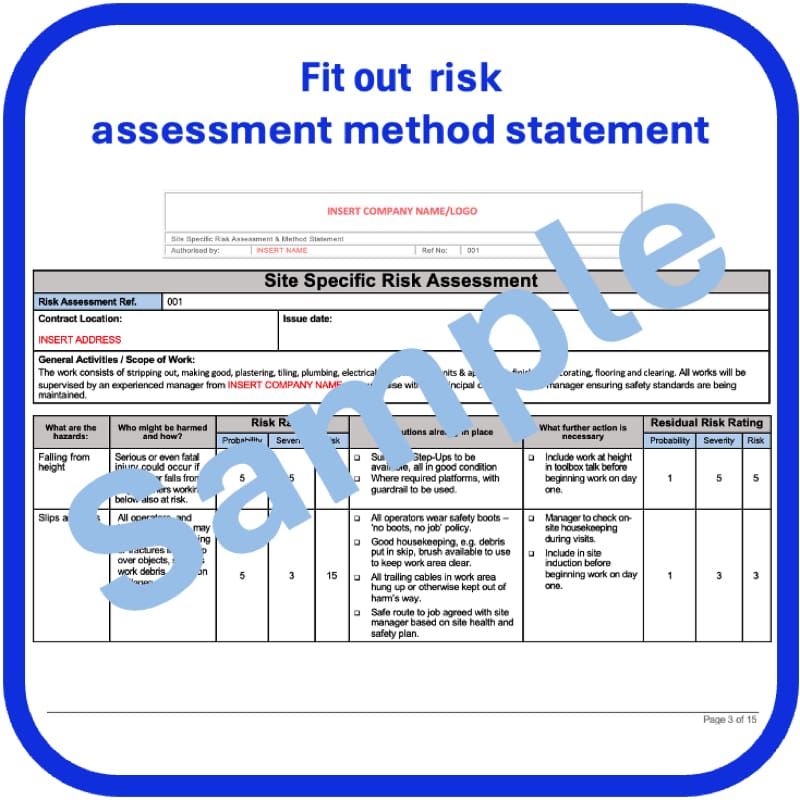Retail Unit Fit Out Risk Assessment Seguro H S Retail Unit Fit Out Risk Assessment Seguro H S