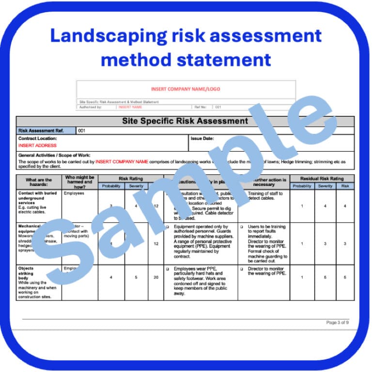 Landscaping Risk Assessment Method Statement | Seguro H&S
